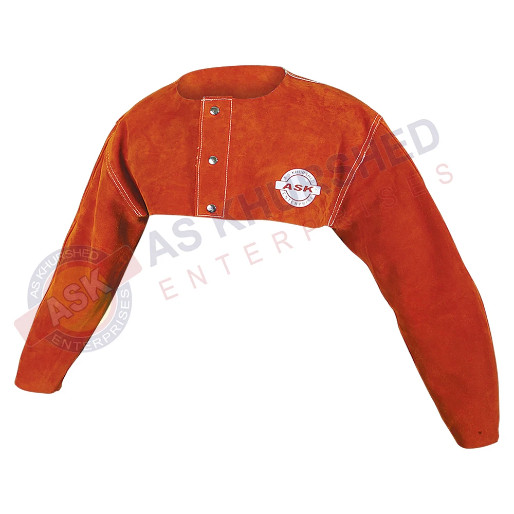 Leather Welding Cape Sleeve Safety Welding Sleeves Flame Retardant Top ...
