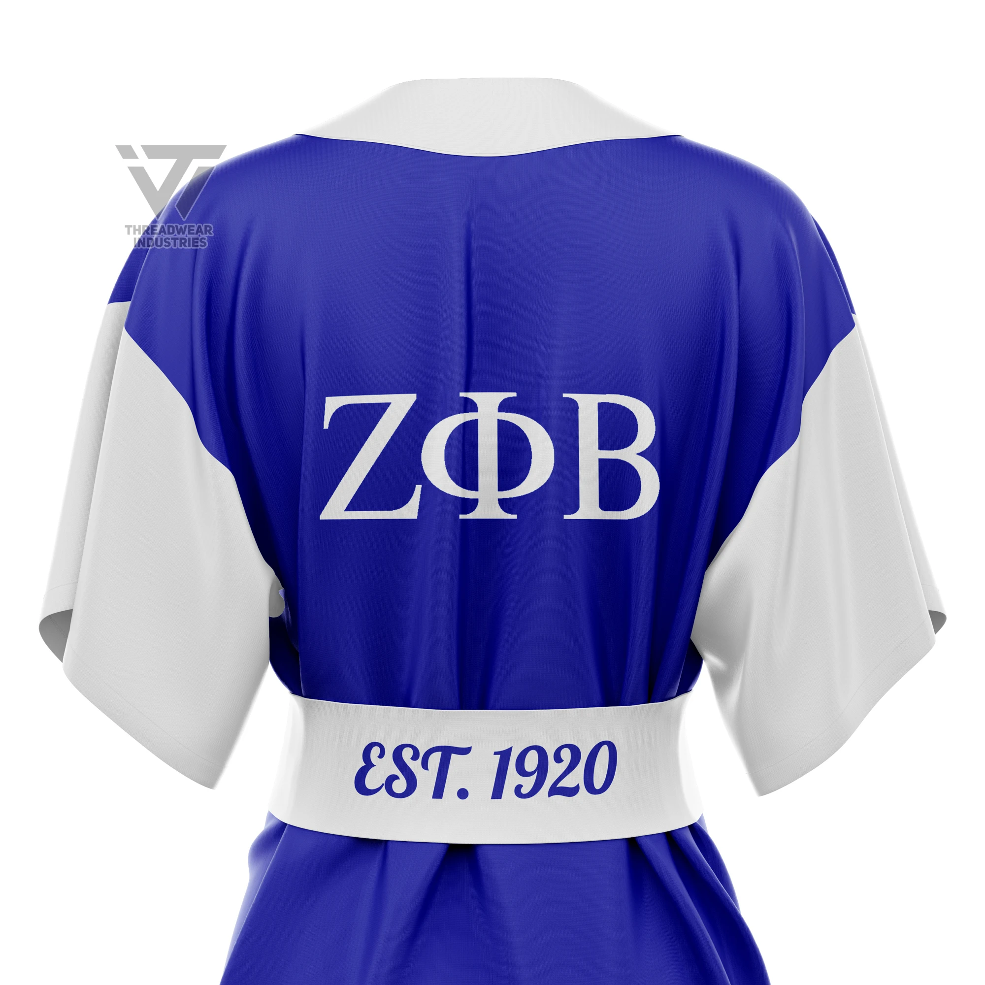 Custom Zeta Phi Beta Sorority Silk Kimono Embroidered Robe Dress ...