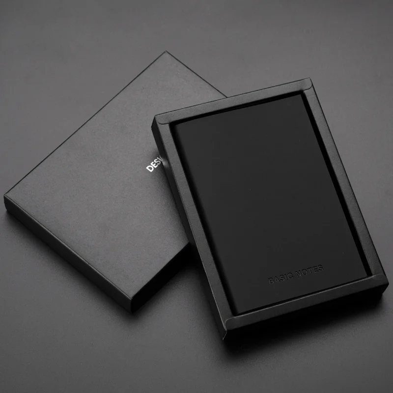 Custom Black Notes PU Leather Soft Cover A5 Diary