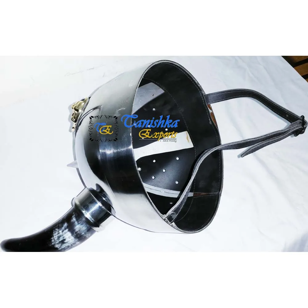 Medieval Knight Viking Norman Nasal Warrior Helmet With Real Horns ...