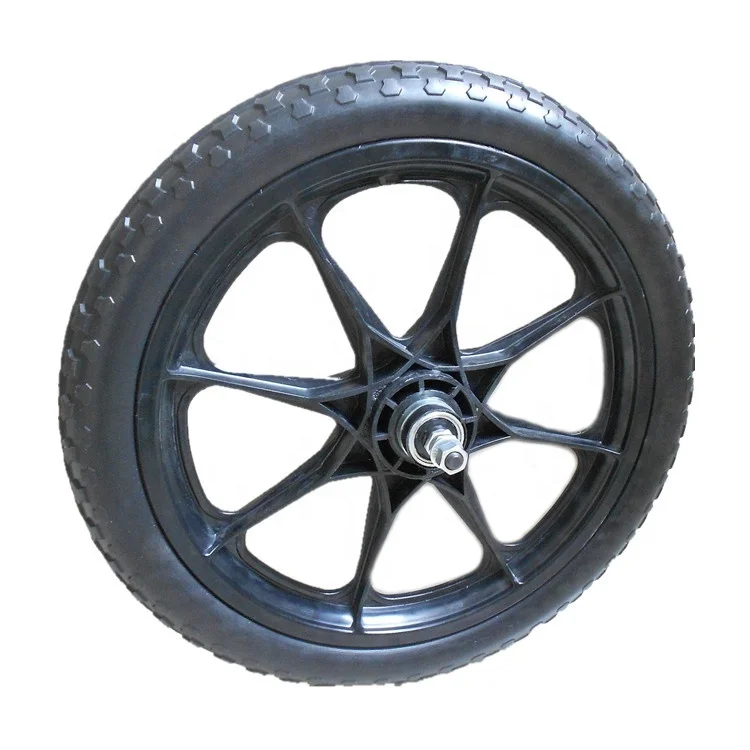 16x1.95" PU Foamed Plastic Bike Trailer Wheel - Durable & Versatile