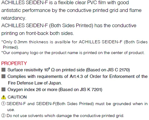 Achilles Antistatic Grid Printed Pvc Film Seiden-f - Buy Antistatic ...