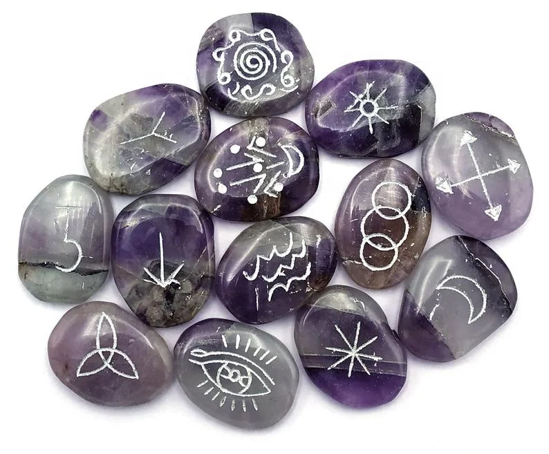 Amethyst Witches Rune Set Witches Starter Kit | Elder Futhark Runes Set ...