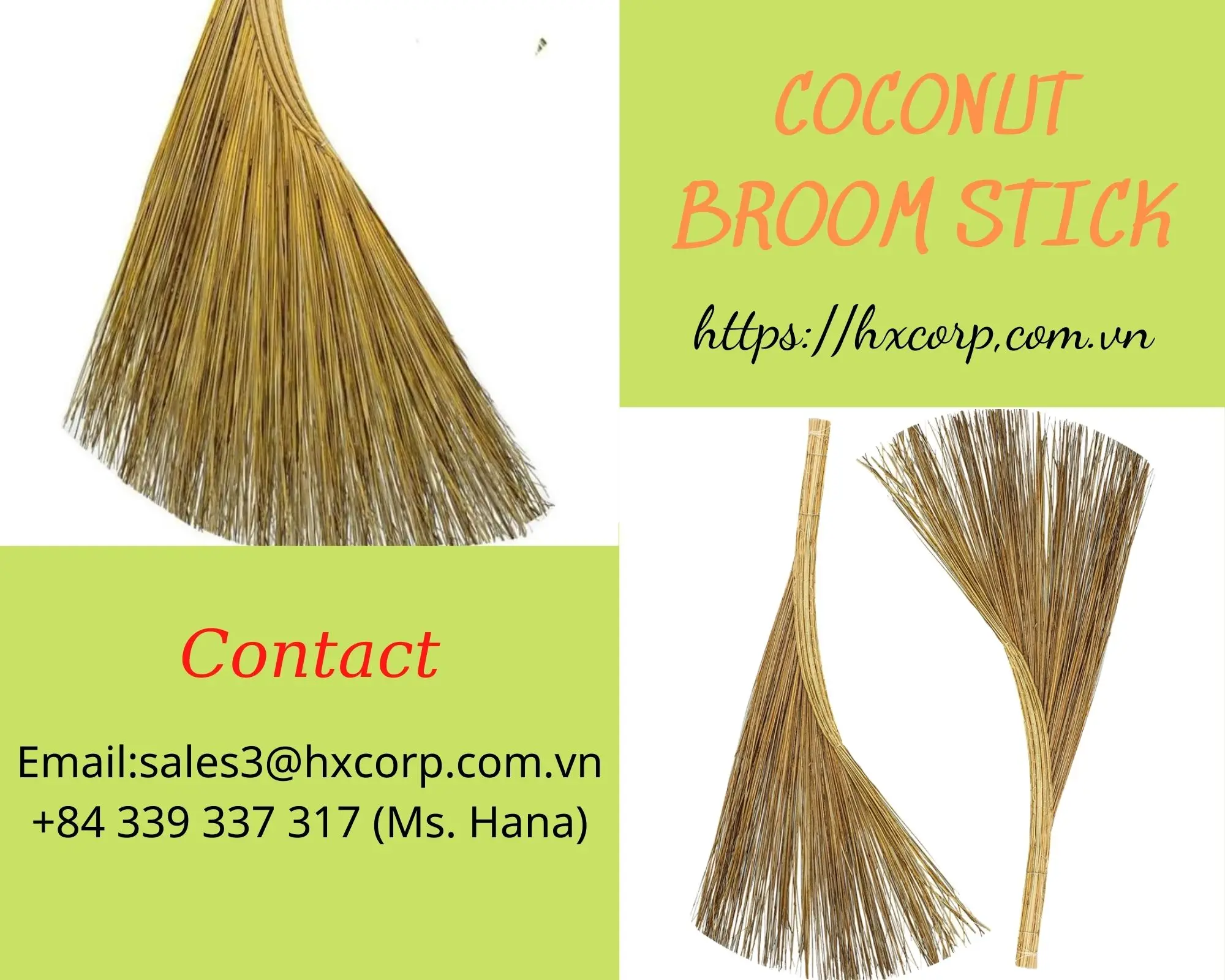 Wholesale 100% Hand-make Coconut Broom Stick High Quality And Low Price ...