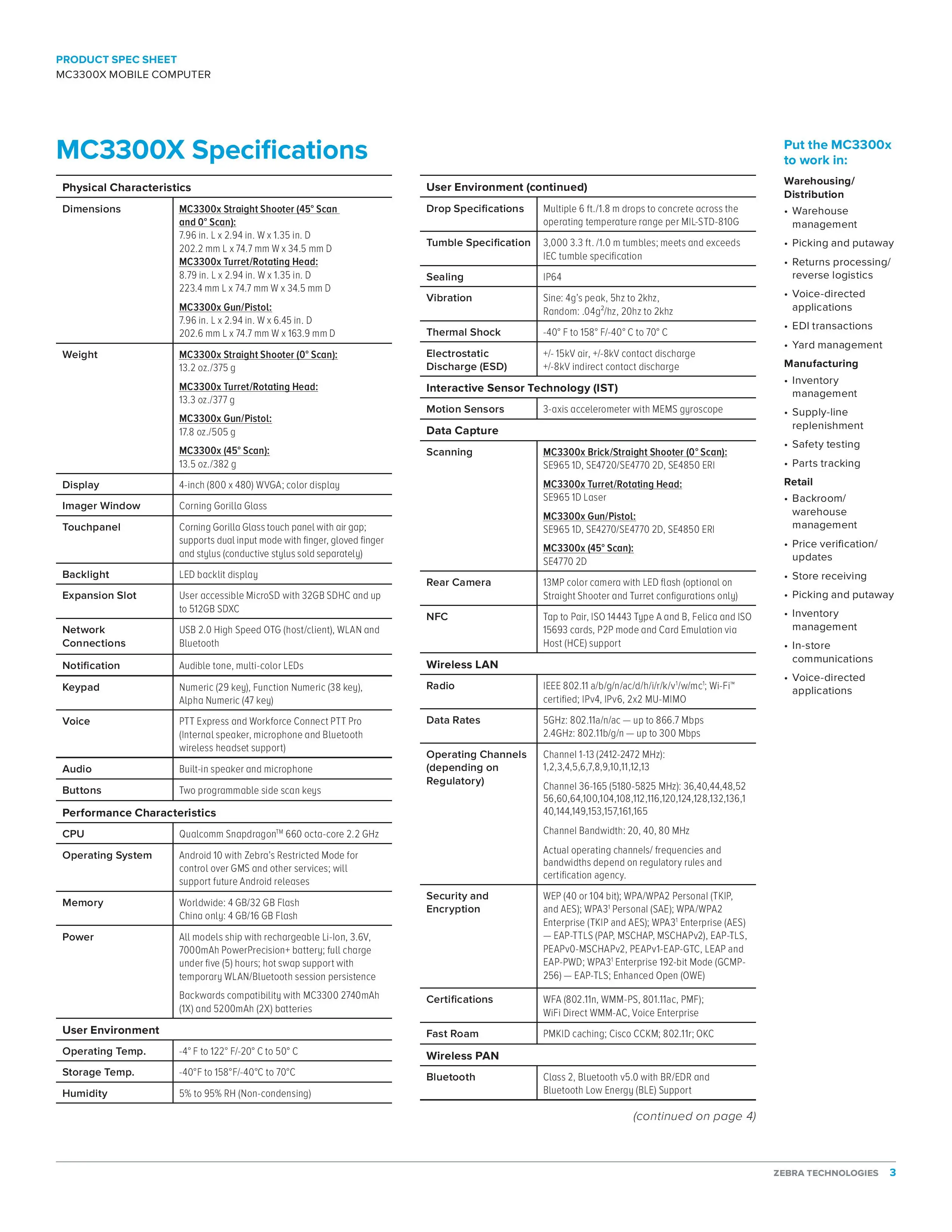 Zebra MC3300X Mobile Computer - Ultimate Versatile Device