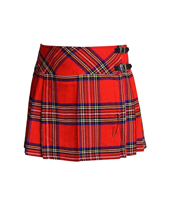 Cosh Kilts Amazon New Arrival Women Red Tartan With Leather Strap Supplier Customized Short ...
