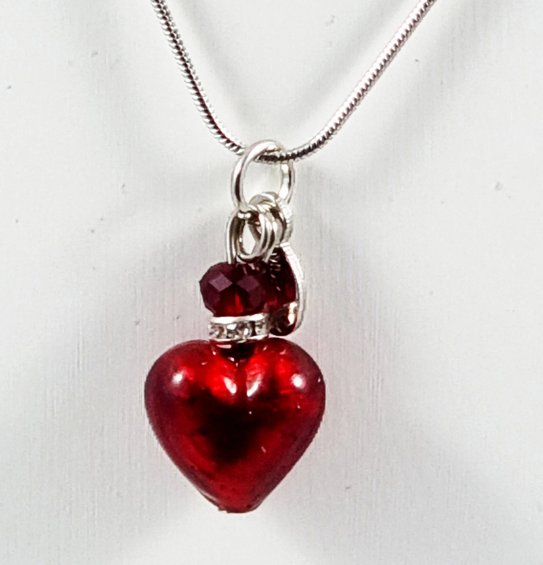 Pendente Cuore - Murano Glass Heart Necklace With Nickel Free Chain ...