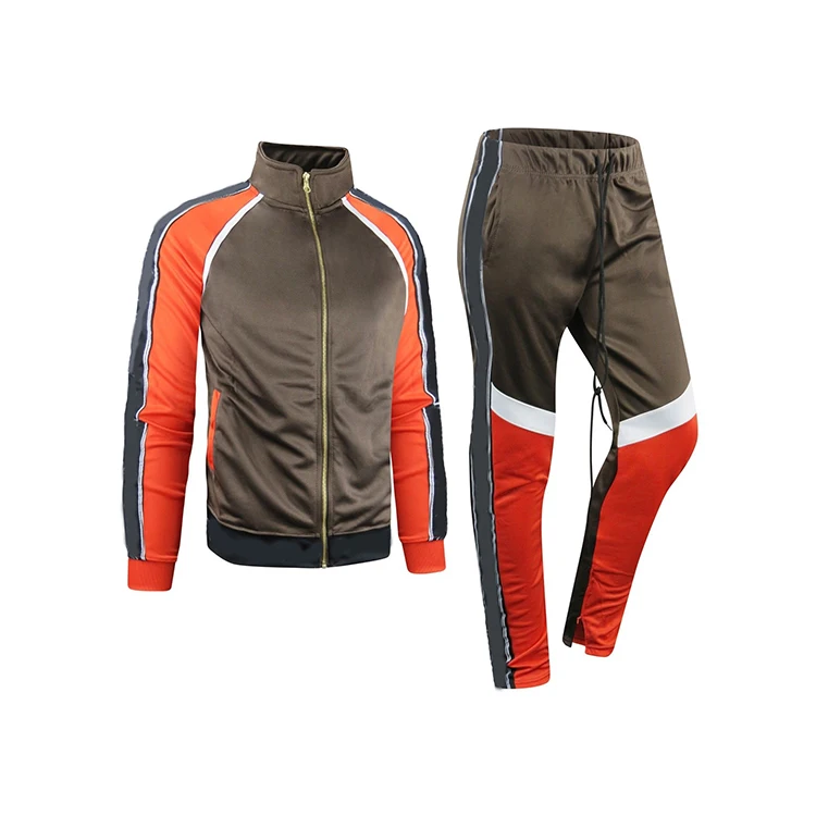 Your Brand Logo Design Gym Men Tracksuit Top Quality Reflective Piping ...