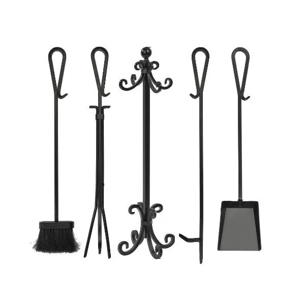Wrought Iron Fire Set Fire Pit Tools for Fire Place Pit Poker Stove ...