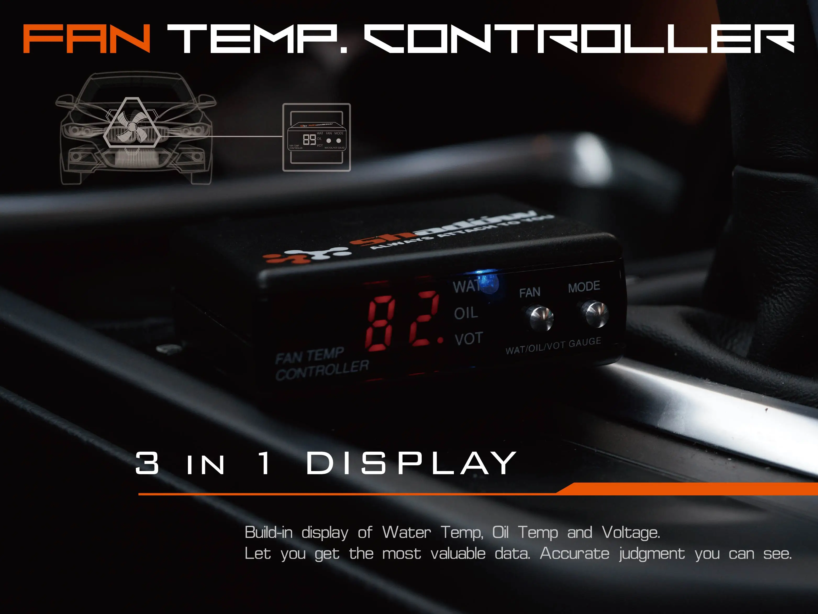 Universal 12V Car Radiator Cooling Fan Controller & Temperature ...