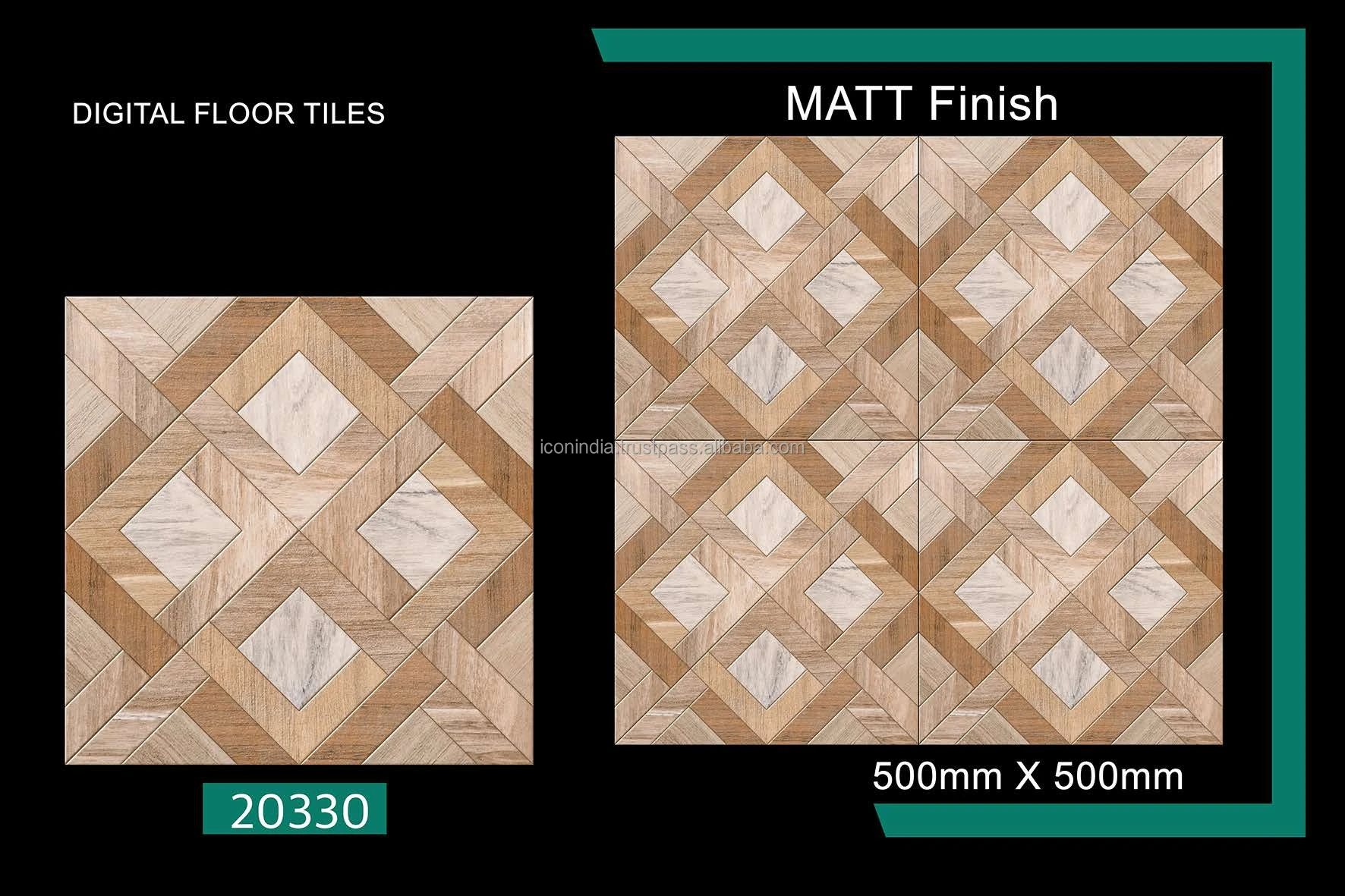 50 X 50mm Glossy Ceramic Floor Tiles - Durable & Stylish