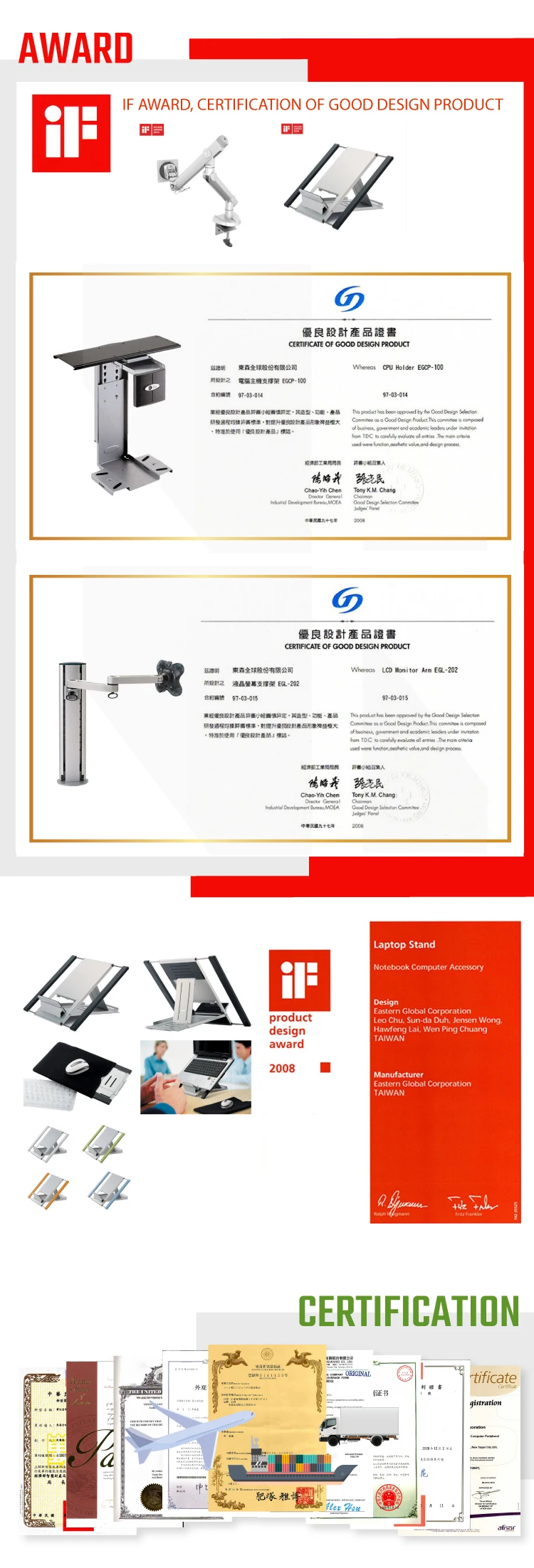 Triple Mount Ergonomics Lcd Monitor Mount Stand With Heavy Duty Base ...