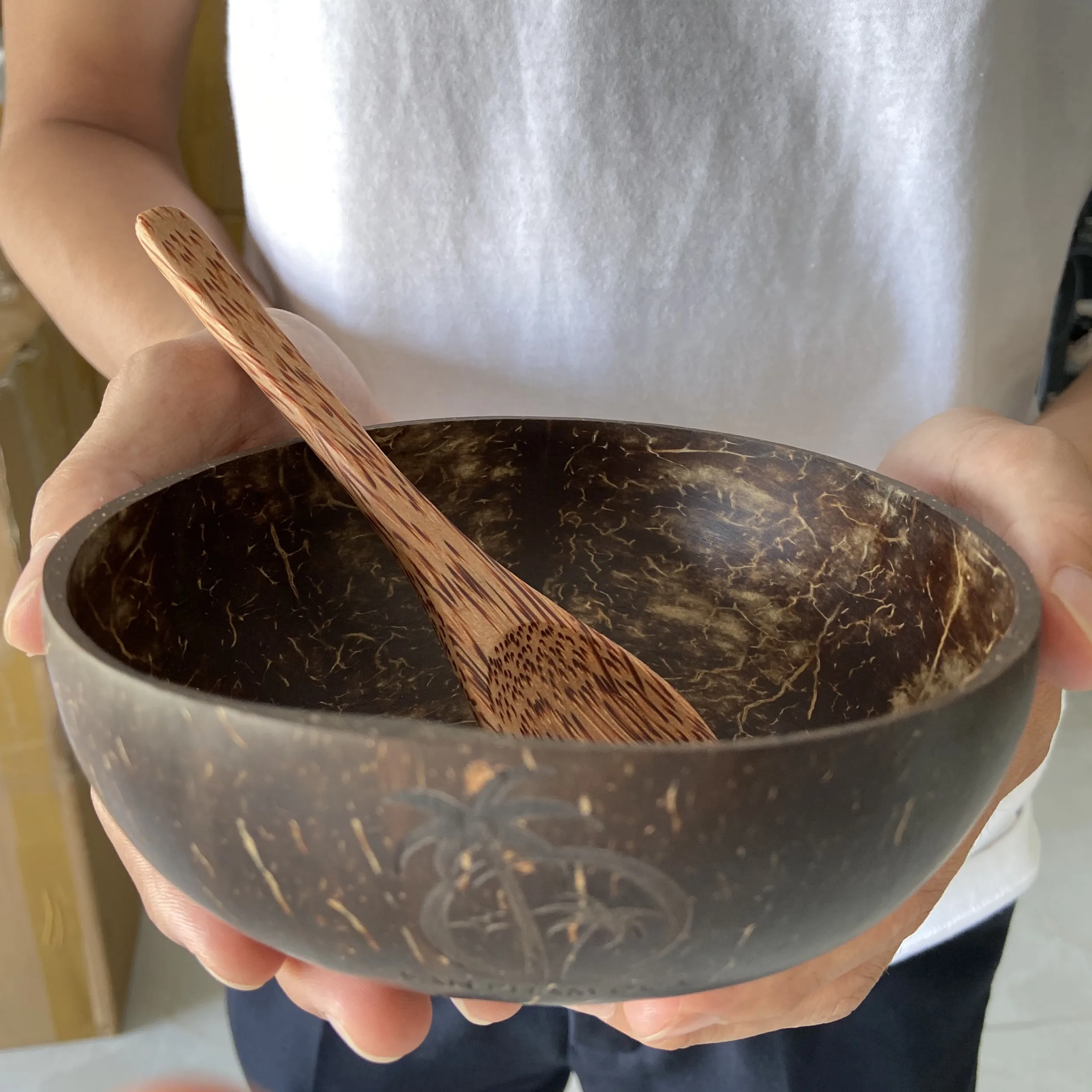 Coco Eco Coconut Wooden Plate With Natural Color Coconut Wooden Plate ...