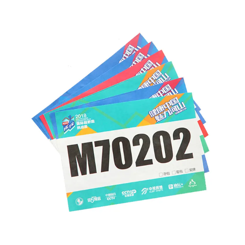 Custom Waterproof Marathon Running Adult Paper Race Bib