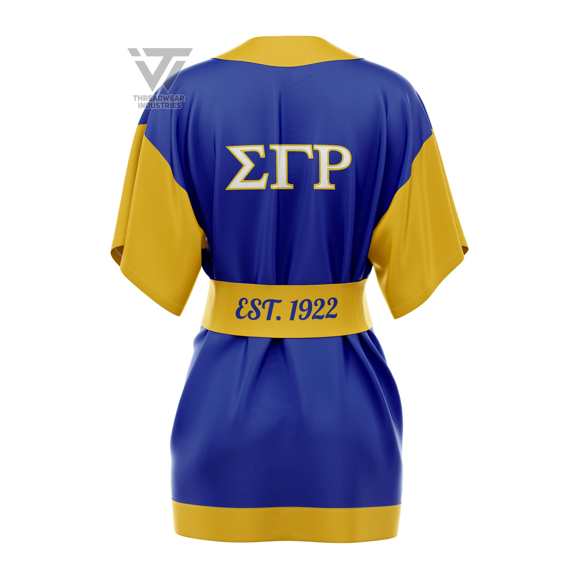 Custom Sigma Gamma Rho Sorority Silk Kimono Embroidered Robe Dress ...