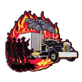 2 Flame Fire Patch Flame Danger Warning Cartoon Patch Kids Embroidered ...