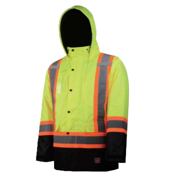 High Visibility Safety Bomber Heated Jacket Waterproof Reflective ...