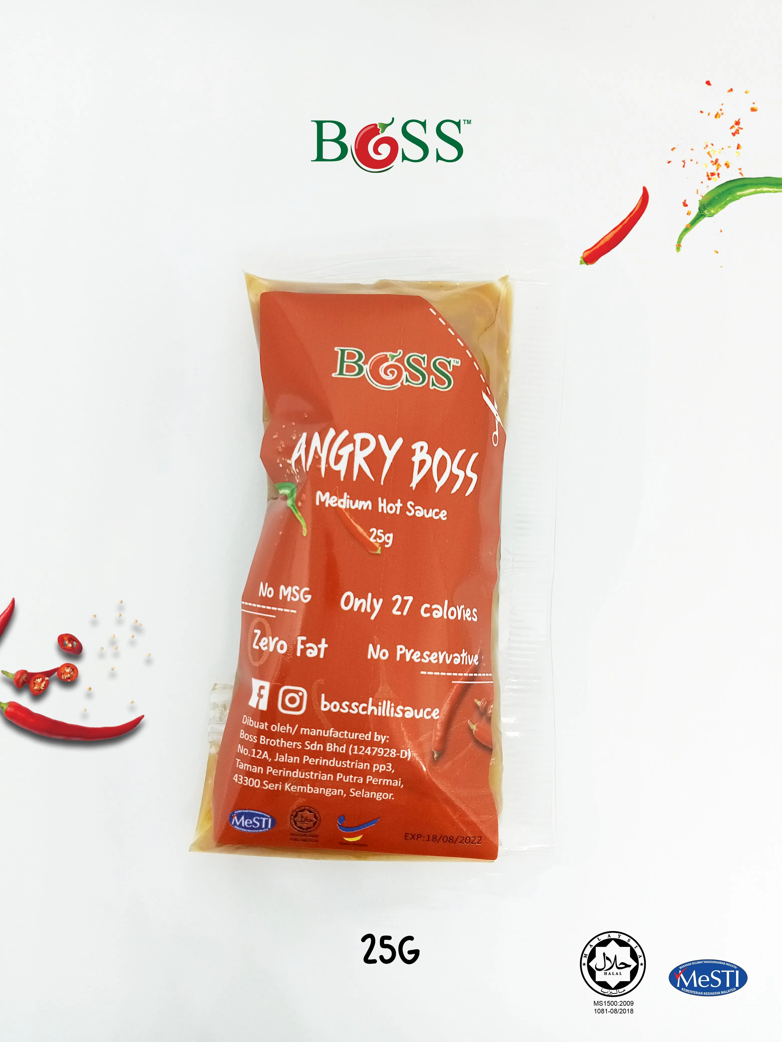 Malaysia Top Chili Sauce Supplier 25g Oem Gluten Free Chili Sauce ...