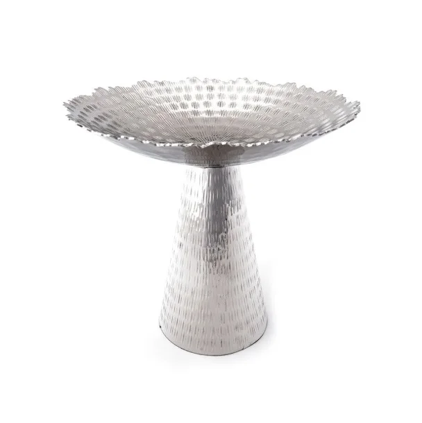 Antique Design Metal Centerpiece Bowl - Silver Finish