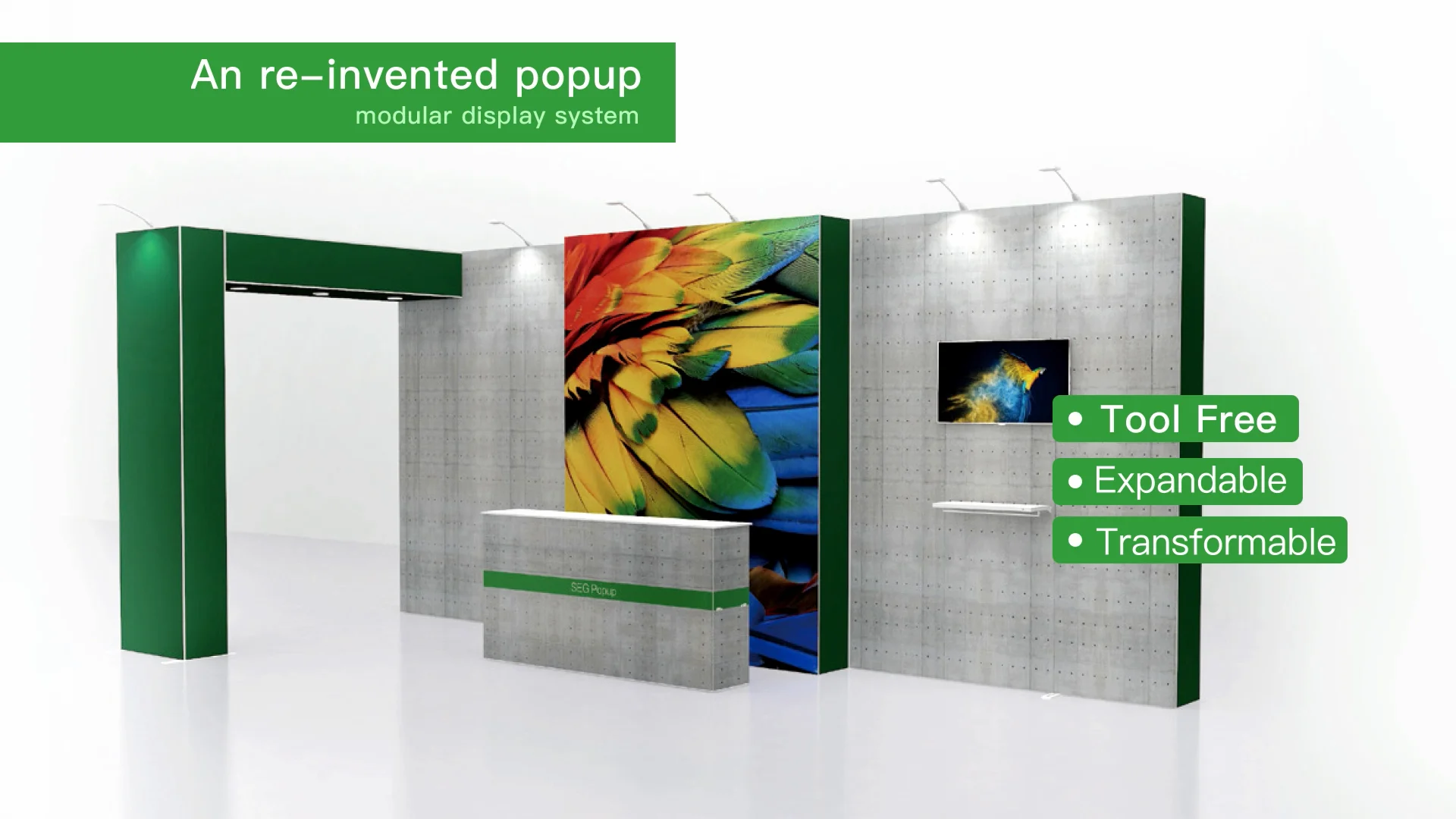 Seg Exhibition Display Pop Up Booth Portable Exhibition Booth Stand ...