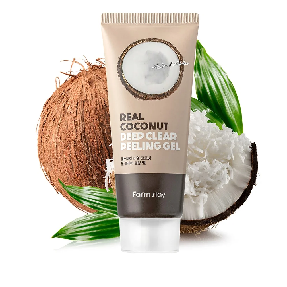 FARMSTAY REAL COCONUT DEEP CLEAR PEELING GEL - made in Korea Cosmetic ...