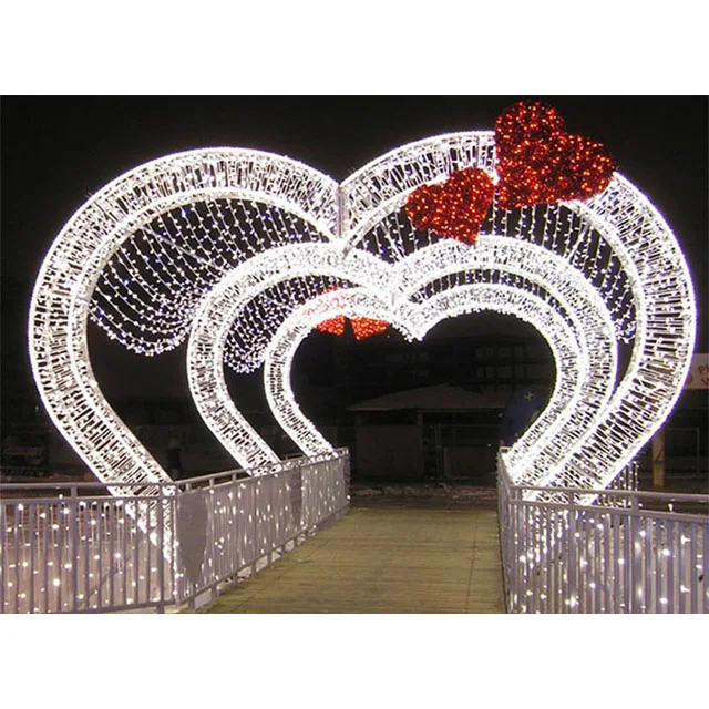 Led Lighted Heart Shape For Wedding Entrance Wrought Iron Wedding Heart ...