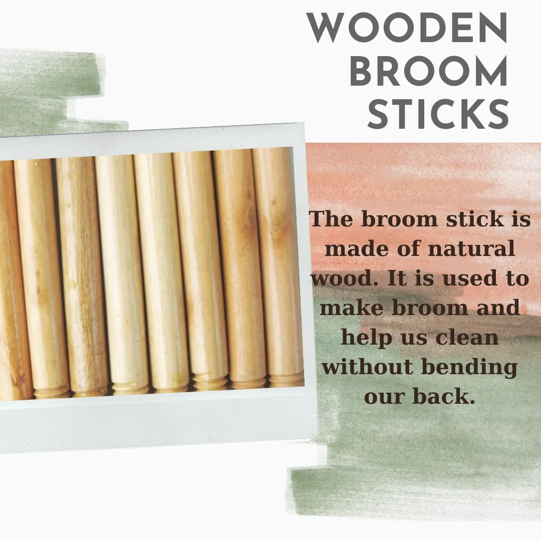 Natural Wooden Broomstick With Italian Thread For Plastic Broom Handle ...