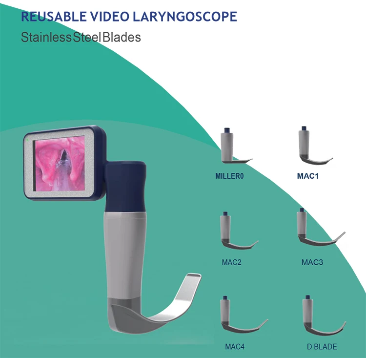 Medical Reusable Video Laryngoscope with Disposable Blades