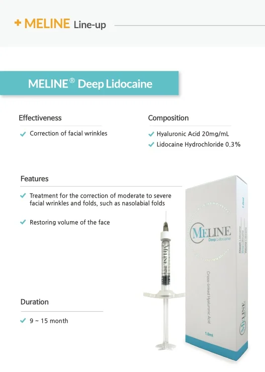 Meline 1ml Cross-linked Hyaluronic Acid Injectable Dermal Fillers ...