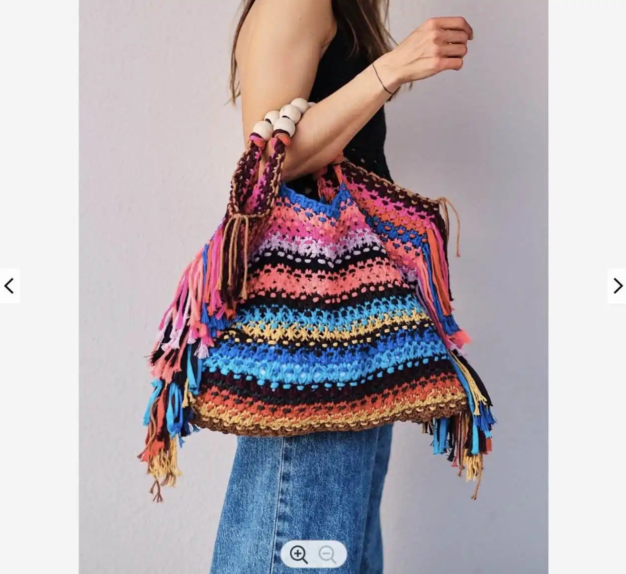 Handmade Macrame Crochet Bag | Macrame Tote Bag Made By Cotton Cord ...