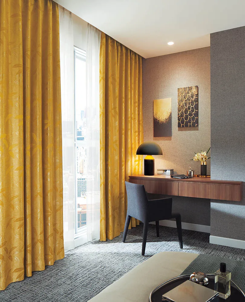 Japanese Curtain Fabric with Calm Design for Hotels & Homes