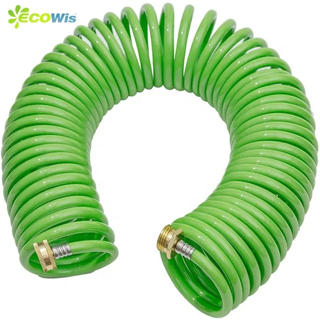 1/2 Inch EVA Coil Garden Water Hose Set W/ Spray Nozzle / 15m waterhose ...
