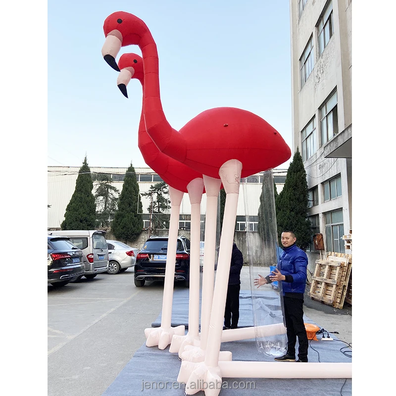 Neon Colorful Inflatable Flamingo - Rainbow Lighting Decor for Night ...
