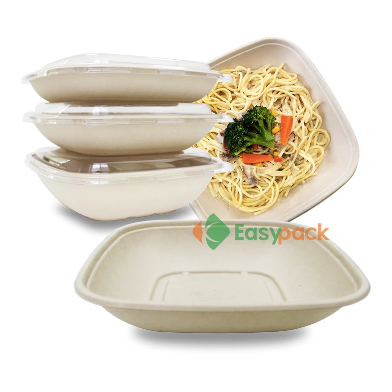 32oz Sugarcane Pulp Lunch Box - Biodegradable & Versatile