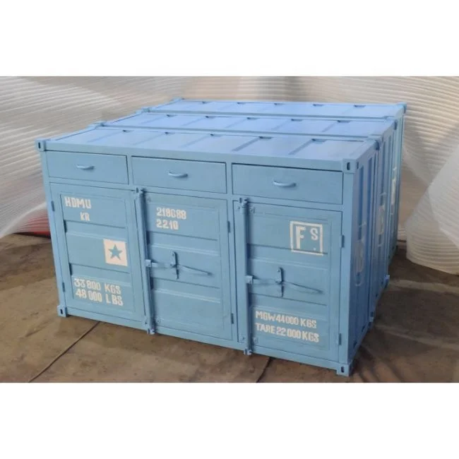 Industrial Modern Shipping Container Style Metal Iron Storage Drawers ...