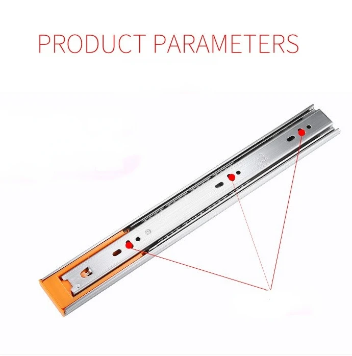 Stainless Steel Drawer Rail Three Section Buffer Damping Slide Rail 3 ...