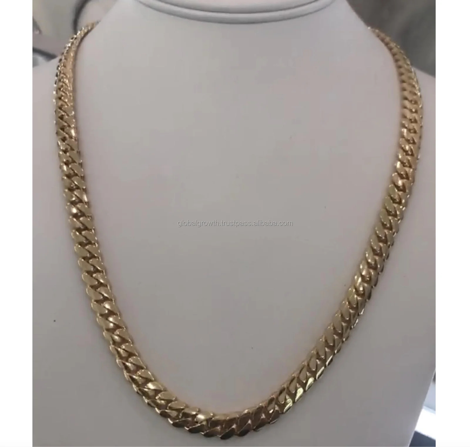 10k 14k 18k Solid Gold Miami Cuban Link Real Gold Necklace - Buy 10k ...