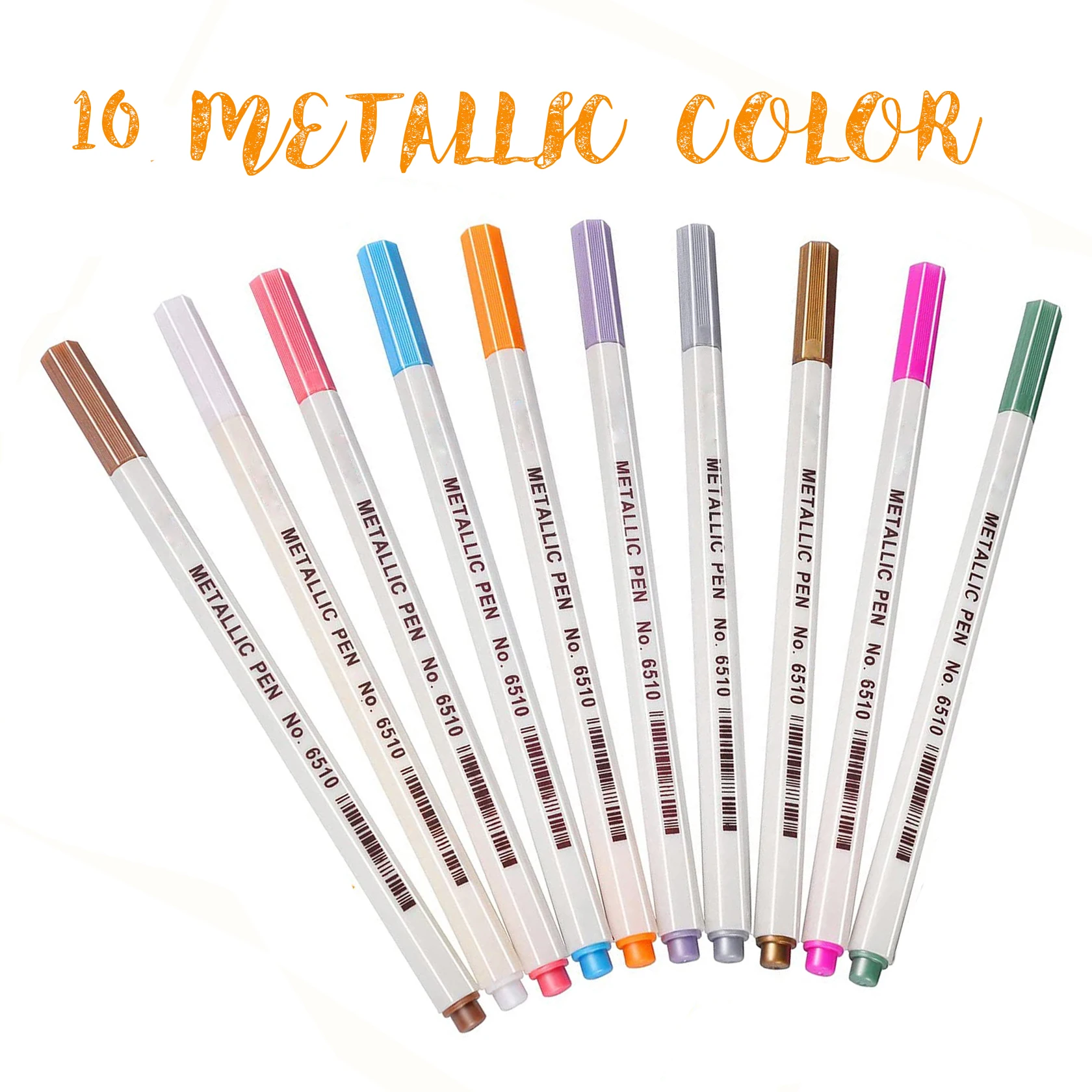 10 Colors Set Metallic Marker Pens Metallic Colored Gel Pens ...