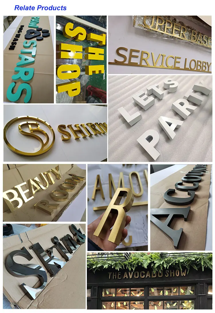 Outdoor Brushed Metal Aluminum Sign Letter Signage Making Advertising ...