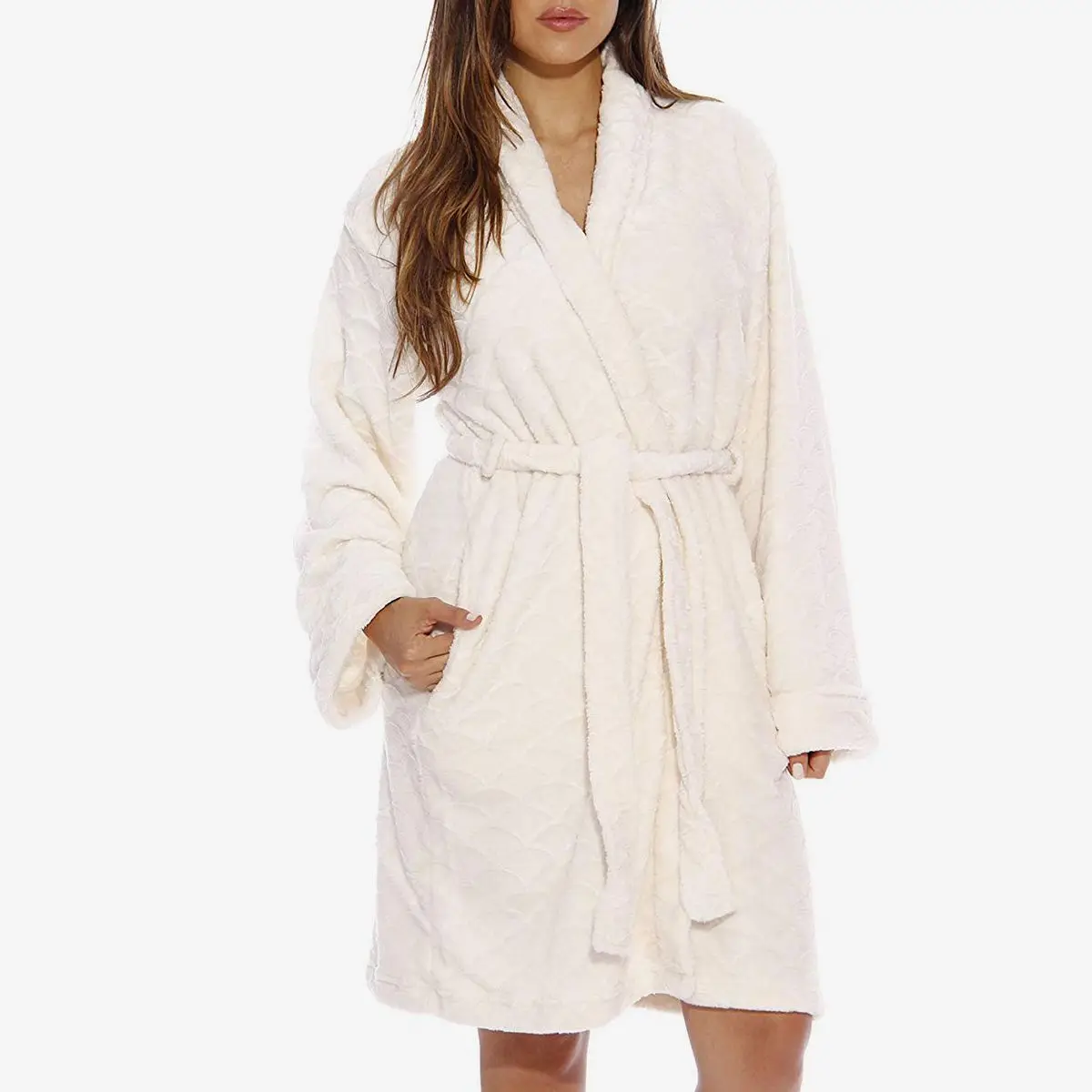 Luxury Women Terry Cloth Soft Bath Robe Satin Waffle Bathrobe Fabric ...