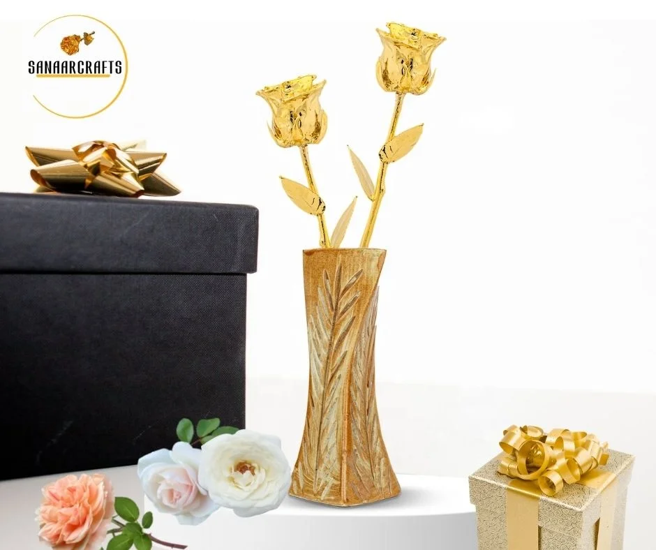Natural Rose Full Dipped 24k Gold Rose/ Flower Rose Gold Colour ...