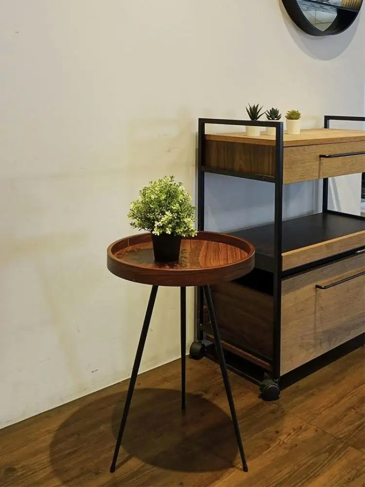 Modern Nordic Design Living Room Side Table Wooden Small Round Coffee ...