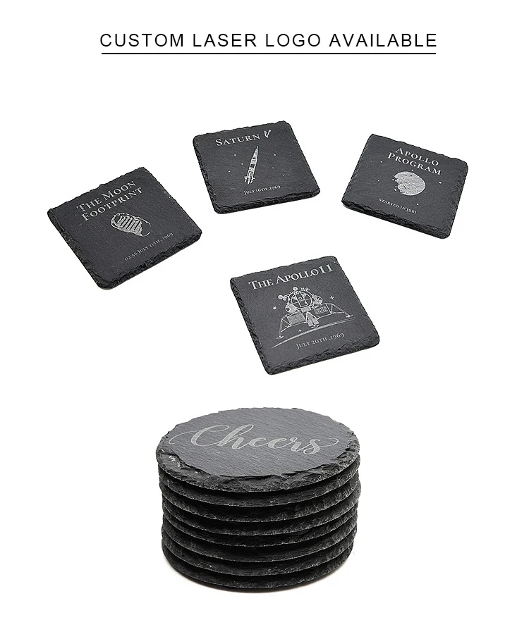 Wholesale 4 Inch Slate Coasters Sublimated Round Slate Coasters for ...