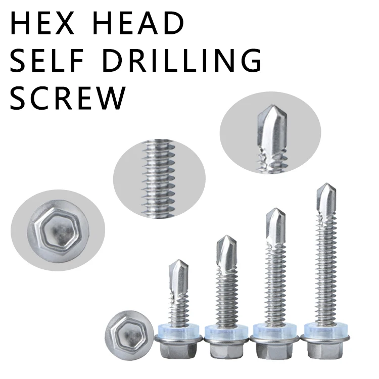 Ind.hex Washer Head Self Drilling Screws with EPDM Bonded Washer