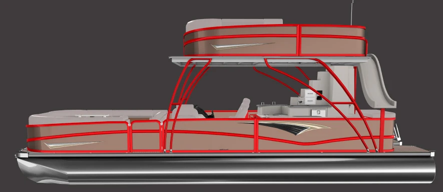 2025 Luxury Pontoon Boat Aluminum Hull for Fishing and Parties Sport ...