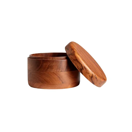Small Size Solid Wood Spice Box With Lid Salt Pepper Container Brown ...