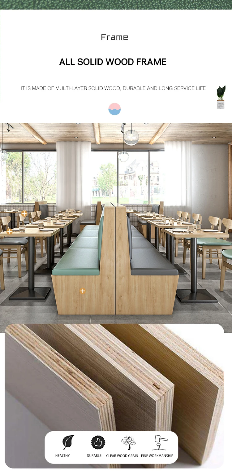 Modern Fast Food Restaurant Table Set - Custom Booth Seating