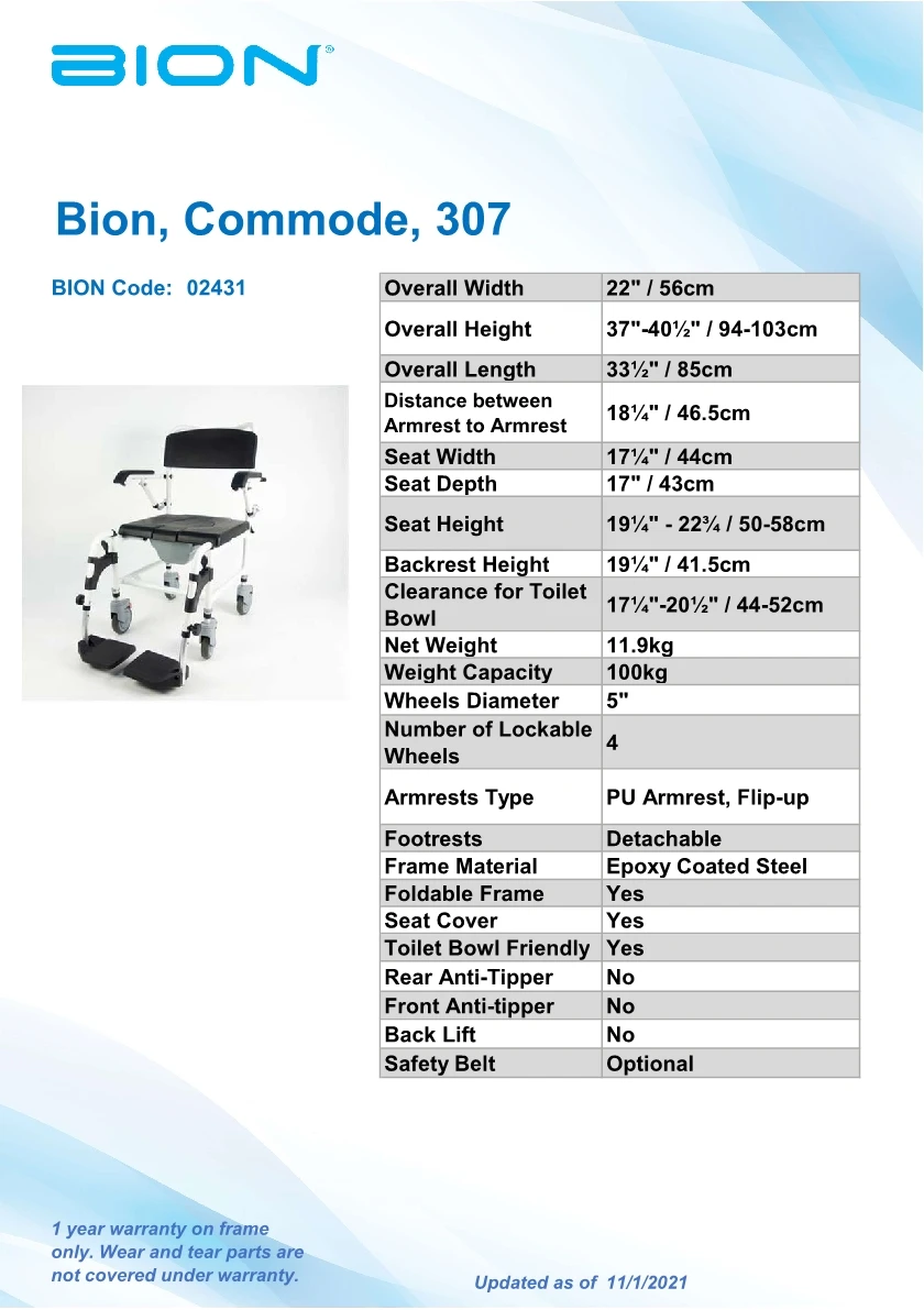 Bion Commode 307 From Singapore Toilet Commode Chair Foldable Aluminium ...