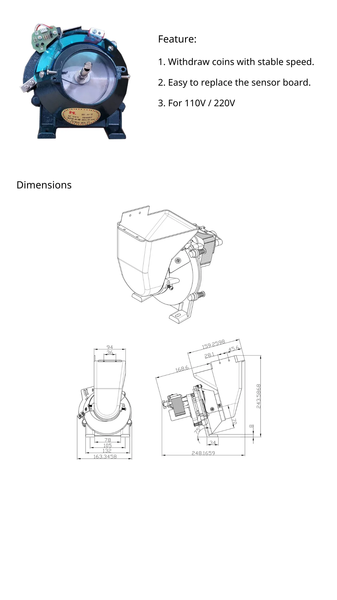 Metal Coin Hopper for Slot Machines - Durable & Reliable