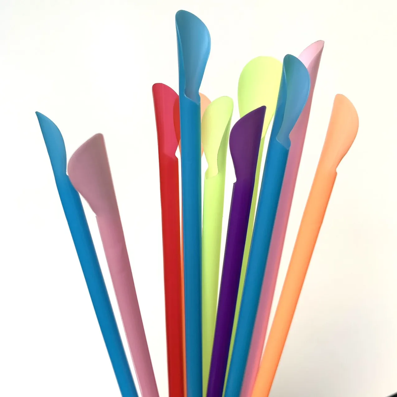 Eco-friendly Spoon Shape Plastic Drinkiing Straws Plastic Straight ...